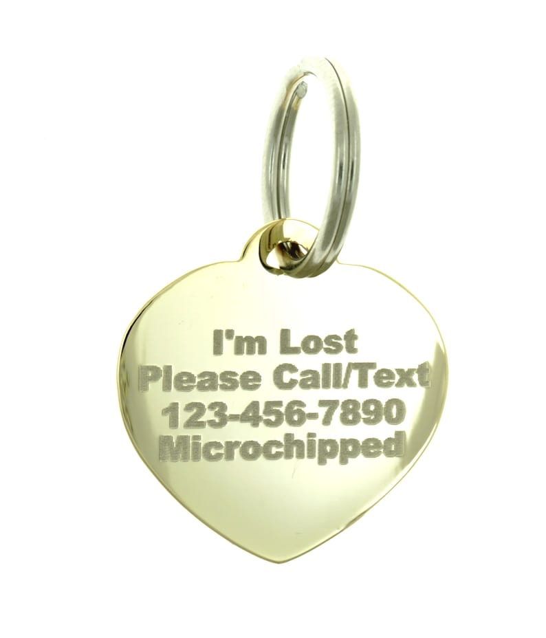 Custom Engraved Personalized Gold-plated SMALL Heart Shape W/ - Etsy