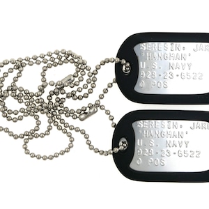 HANGMAN Top Gun Stainless Steel Military Dog Tag Set Cosplay Halloween ...