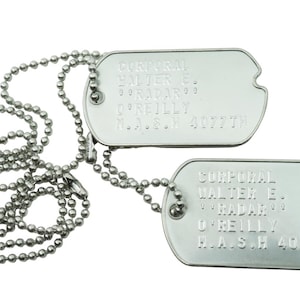 MASH Walter "radar" O'reilly Stainless Steel Military WWII Style Dog ...