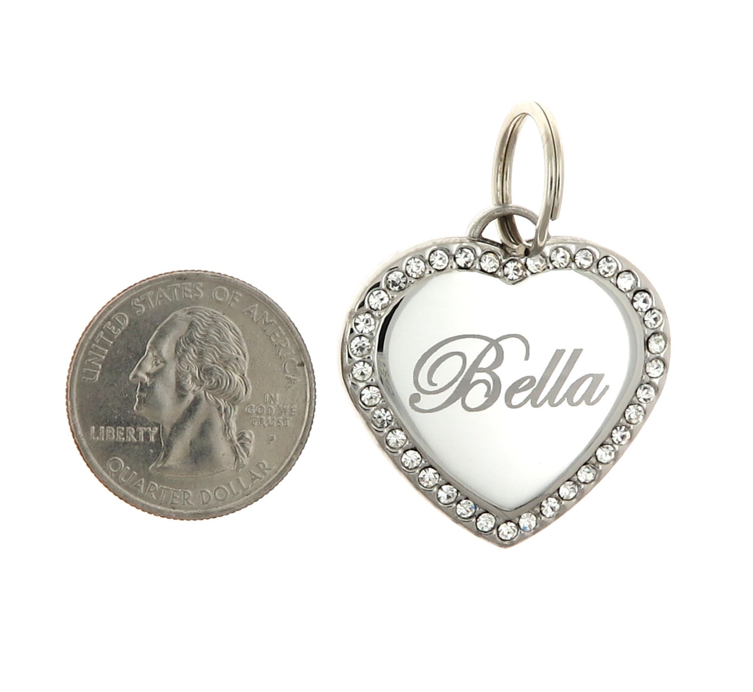 Custom Engraved Personalized Stainless Steel Heart Shape W/ - Etsy