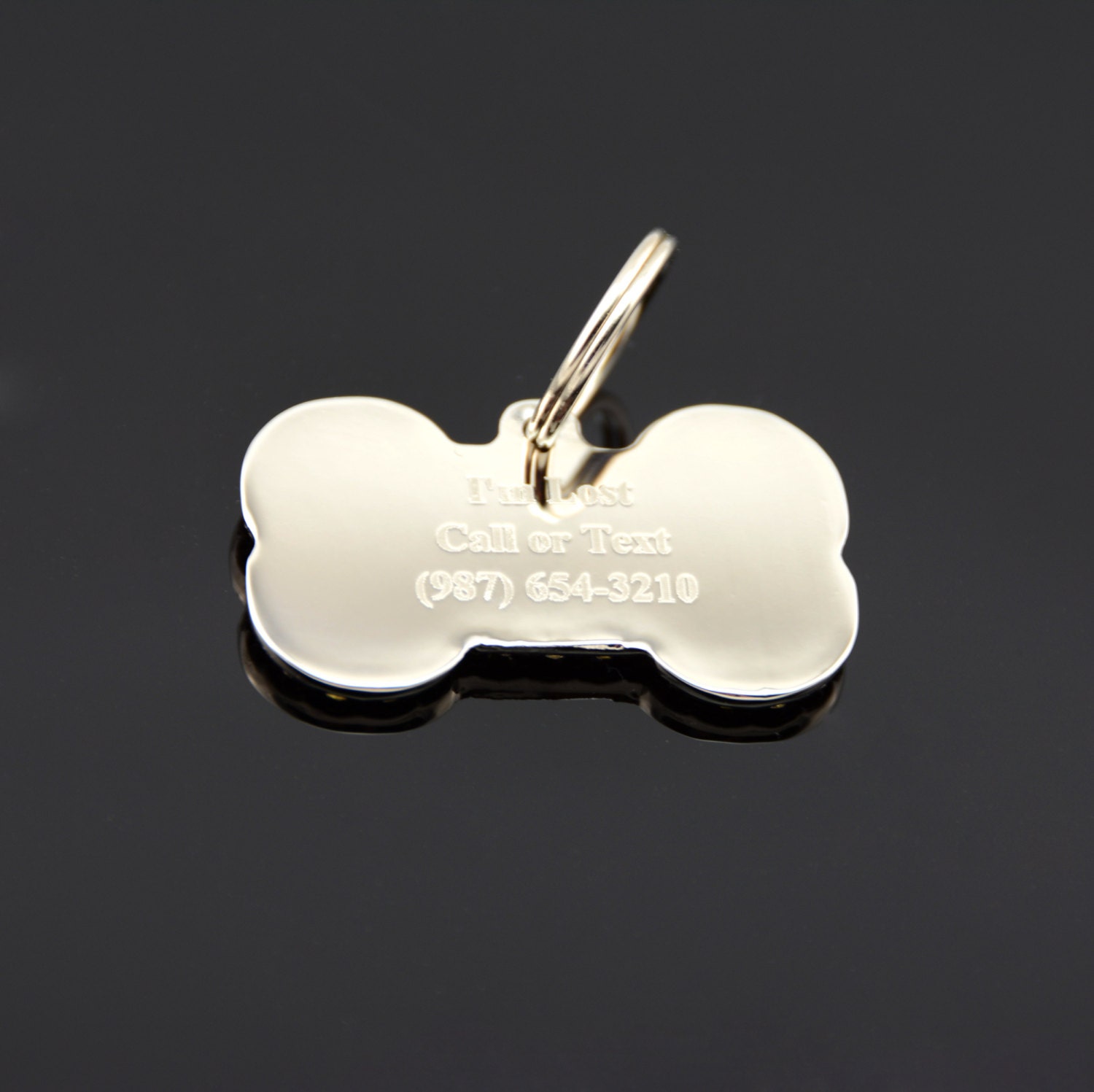 Custom Engraved Personalized Small Bone Shape W/ Swarovski - Etsy