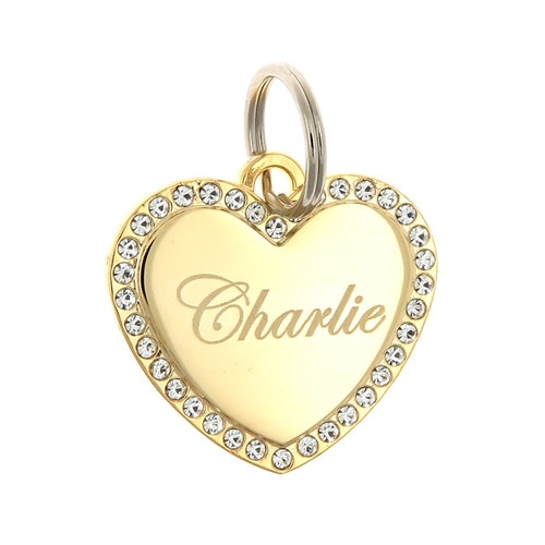 Custom Engraved Personalized Gold Plated Heart Shape W/ - Etsy