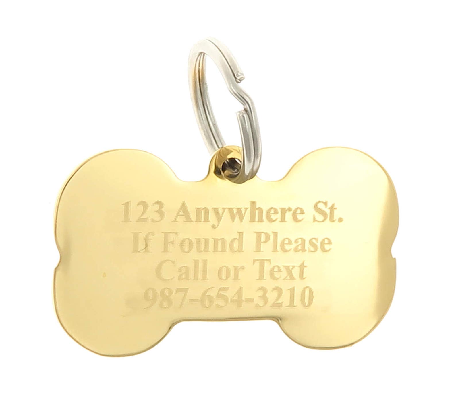 Custom Engraved Personalized Gold-plated Small Bone Shape W/ - Etsy