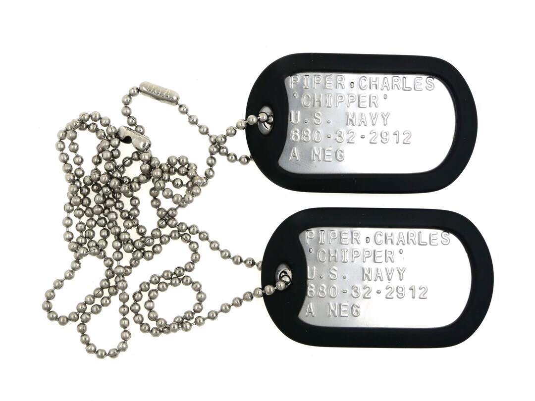 Top Gun "chipper" Stainless Steel Military Dog Tag Set Movie Cosplay ...