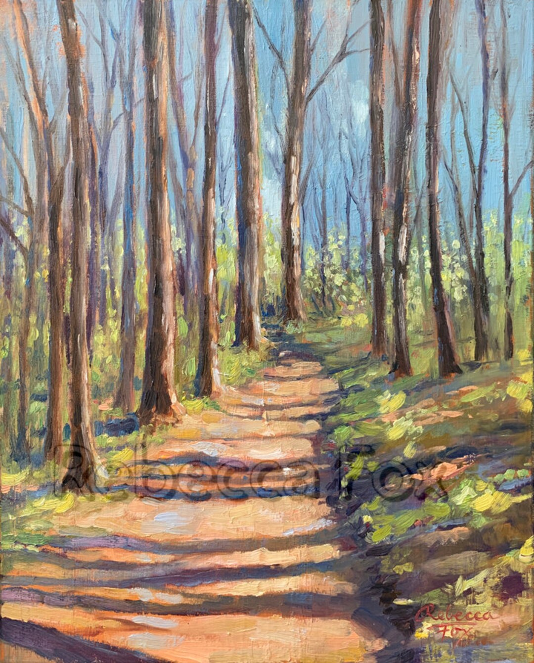 Original Oil Painting Trees, Impressionist Landscape Oil Painting ...