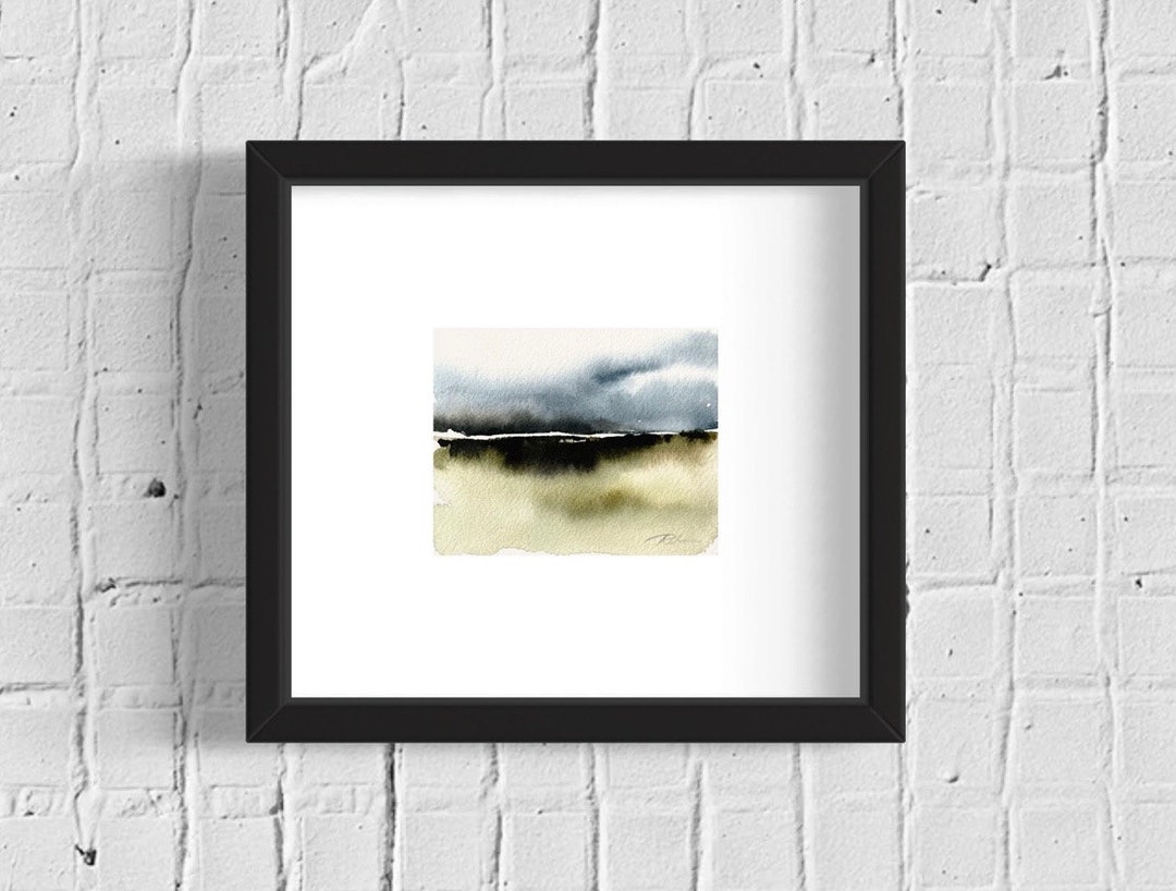Small 4x5" Original Abstract Watercolor Landscape, Abstract Landscape ...