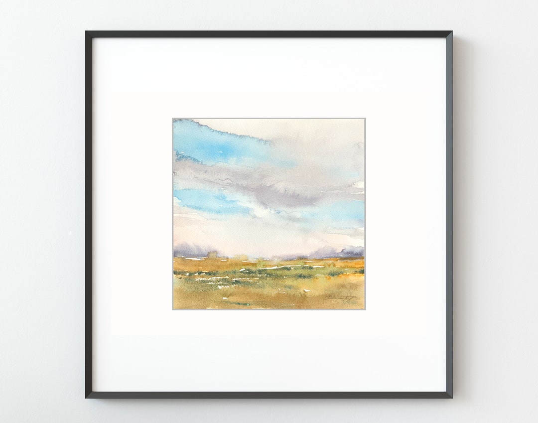 Small Original Watercolor Abstract Landscape, 9x9 Abstract Landscape - Etsy