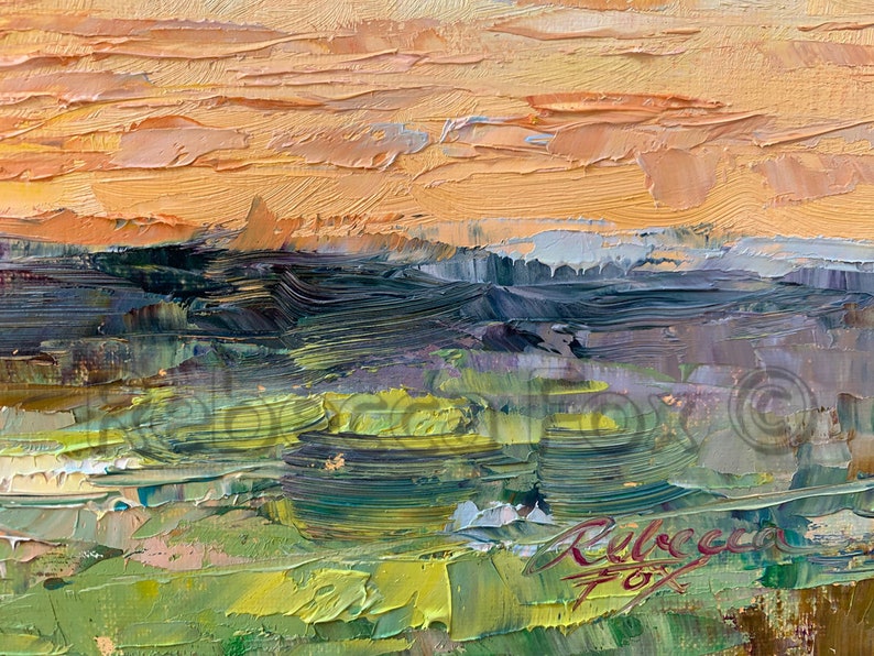 Original Landscape Oil Painting, Small Abstract Landscape Painting ...