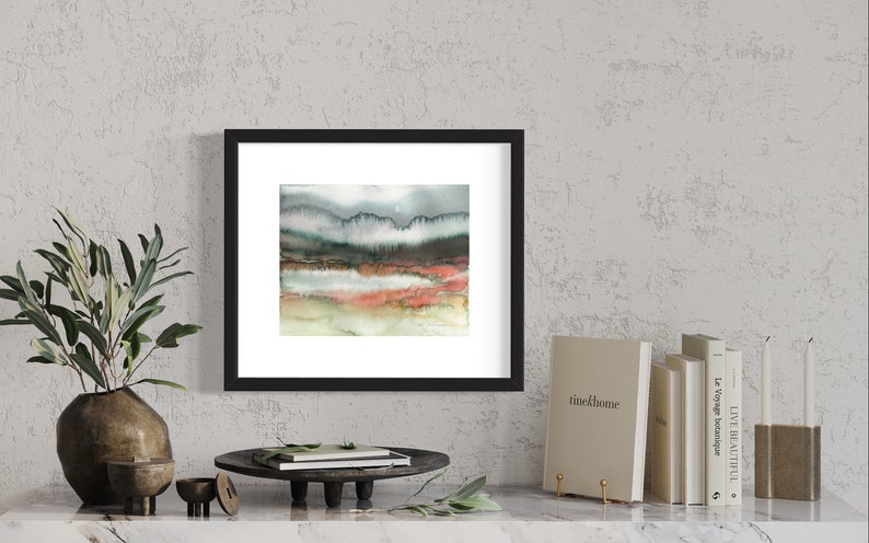 Small Original Abstract Landscape Watercolor Painting 8x10 - Etsy