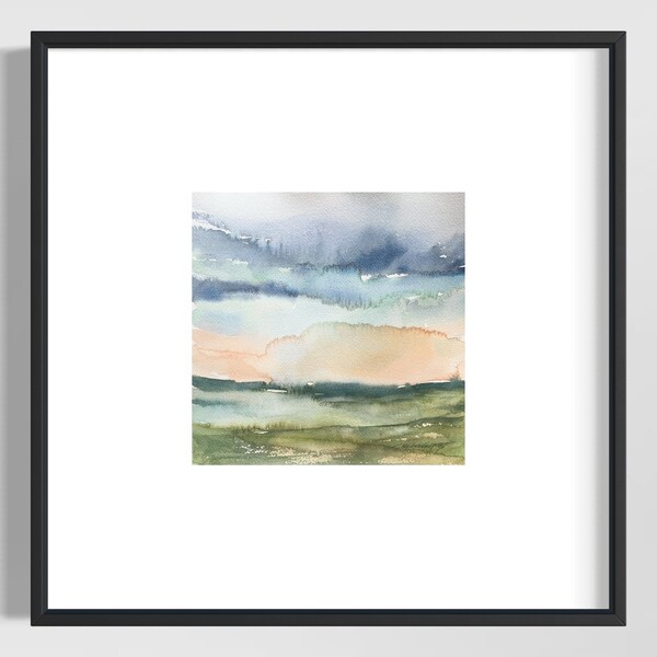 Abstract Landscape Watercolor - Etsy