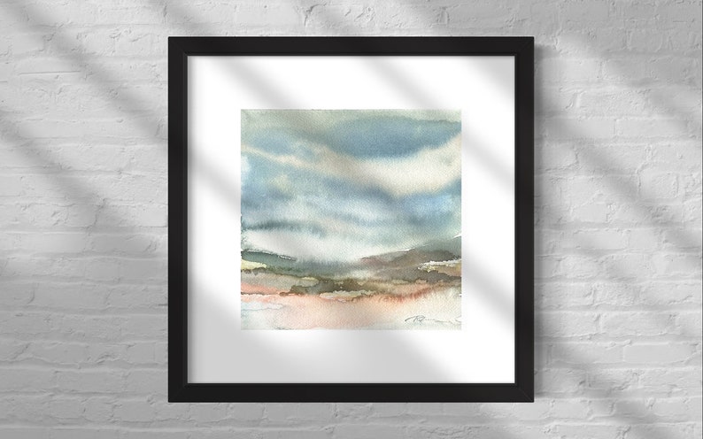 Original Fine Art Abstract Watercolor Painting Square - Etsy