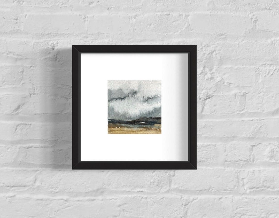 Small Abstract Original Watercolor Landscape Painting 5x5 - Etsy