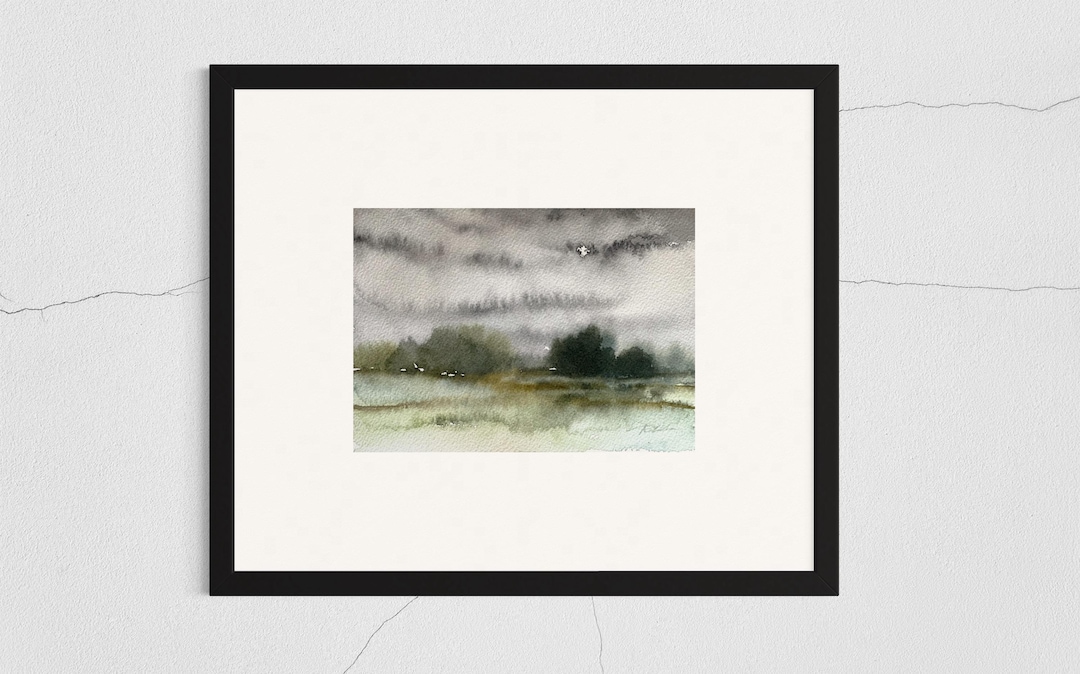 Small Original 5x7” Abstract Watercolor Landscape Painting, Landscape ...