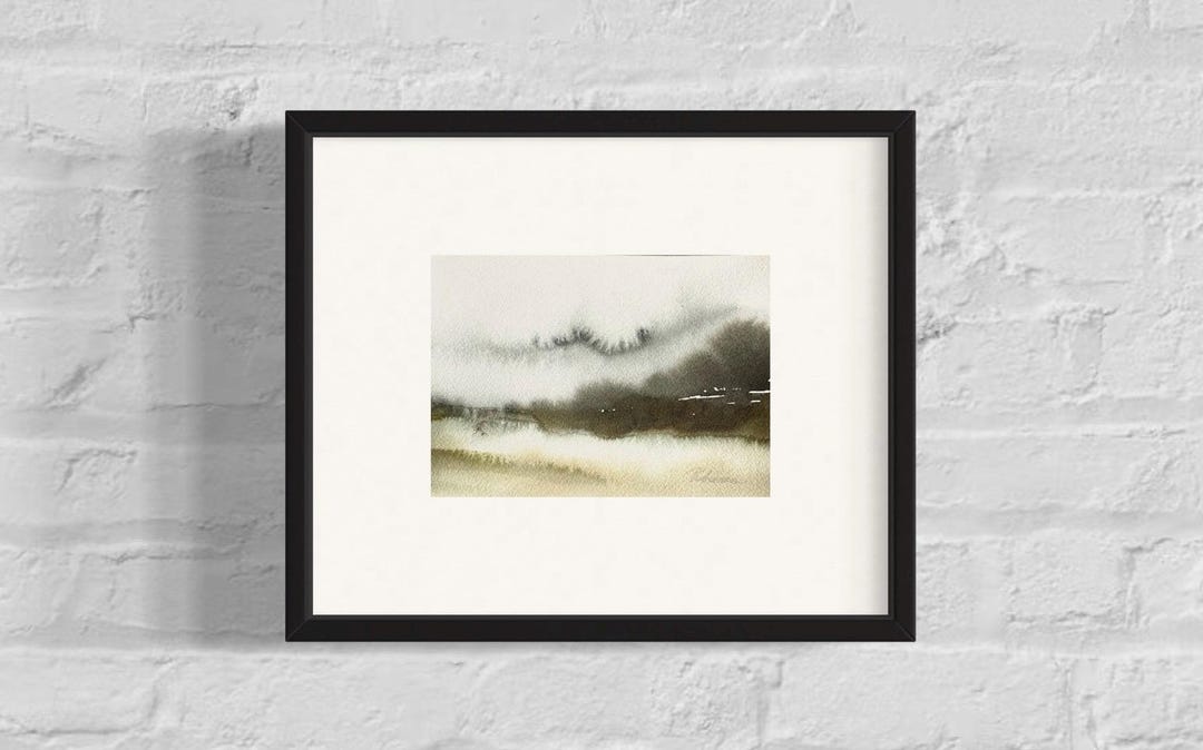 Small Original 5x7” Abstract Watercolor Landscape Painting, Landscape ...