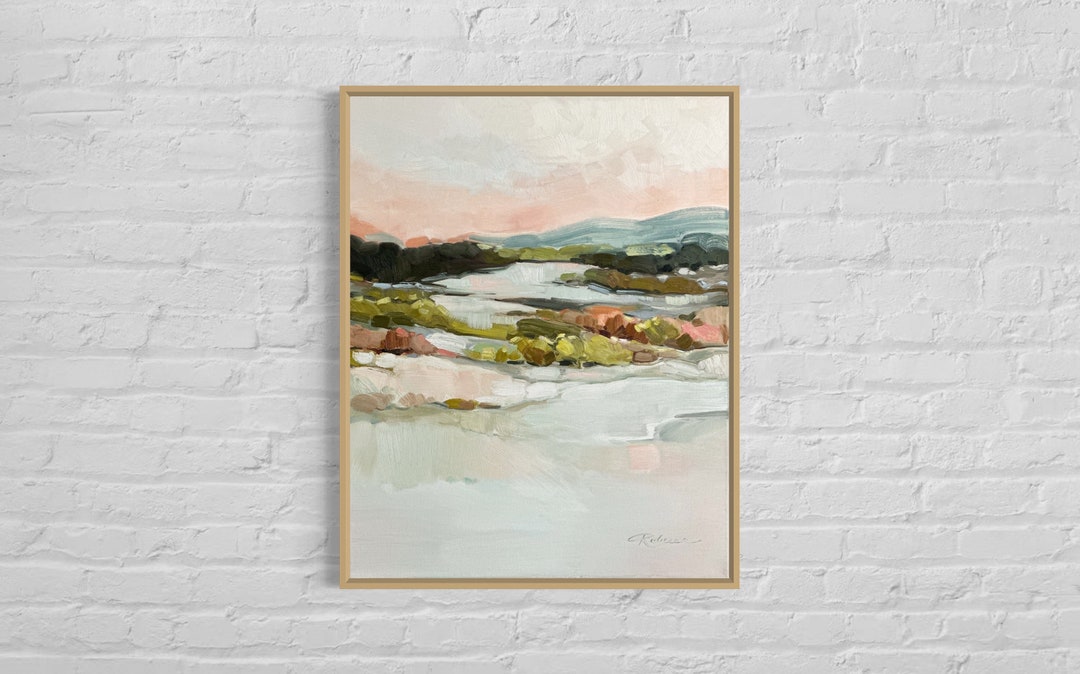 Large 22x28” Original Oil Painting Abstract Landscape, Textured ...
