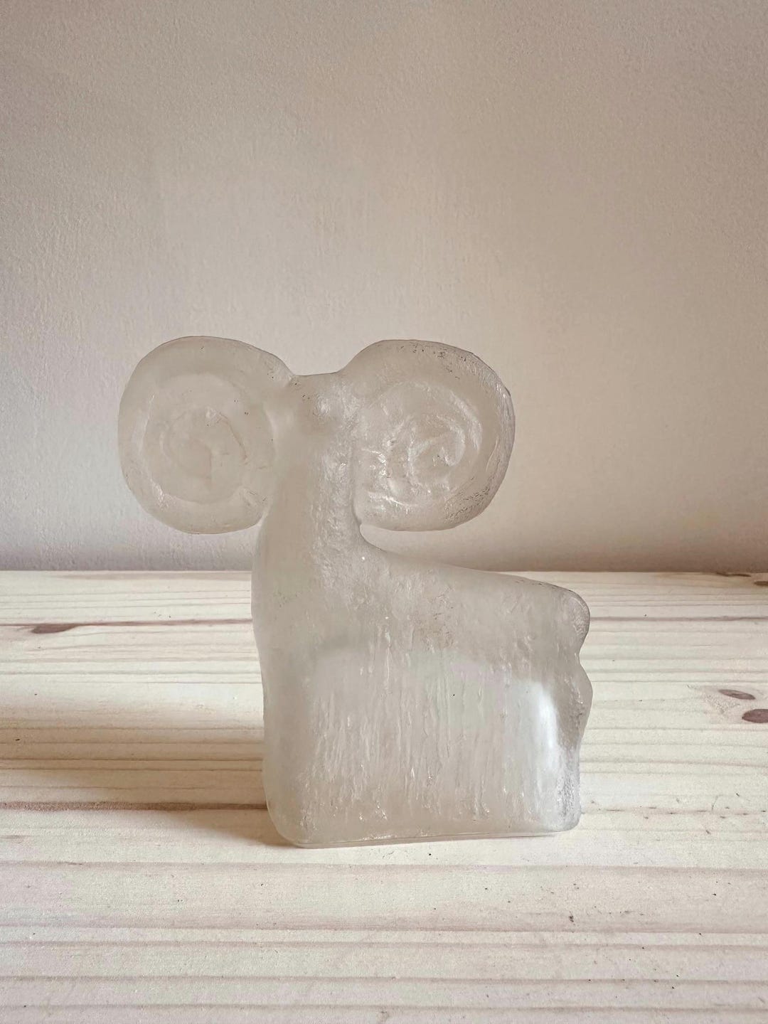 Vintage Frosted Glass Ram Sculpture – Style of Pavel Panek “beran” for ...
