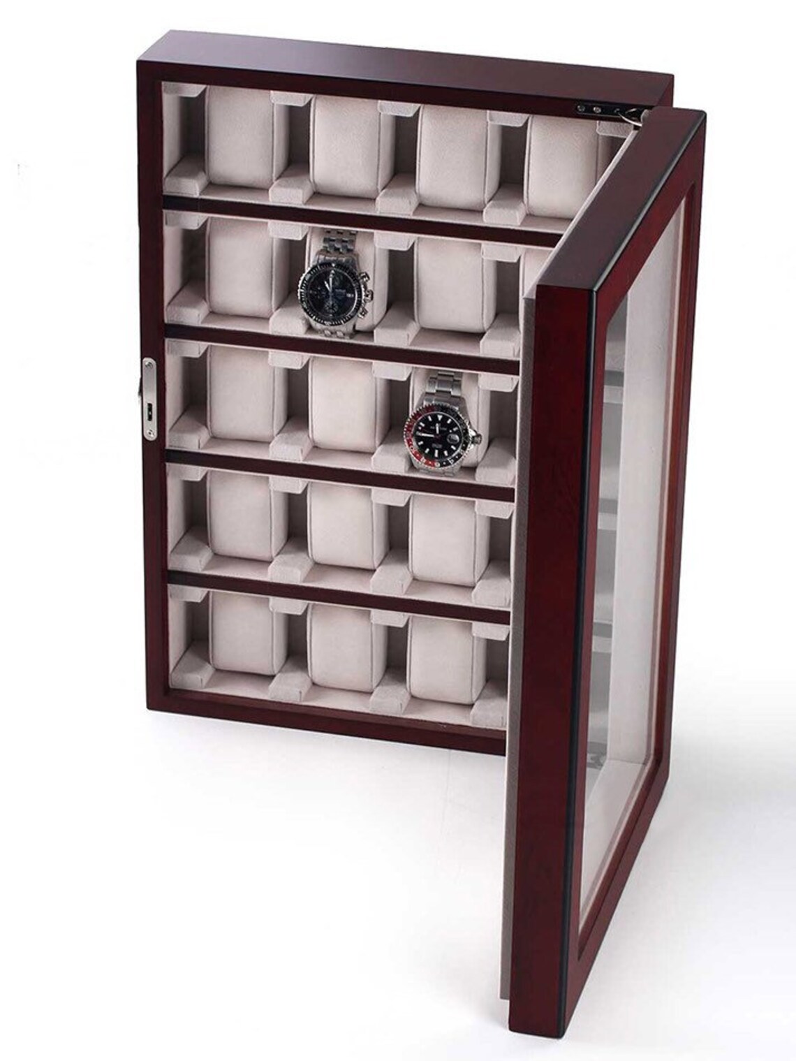 Mahogany Wooden Watch Display Case - Etsy