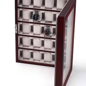 Mahogany Wooden Watch Display Case - Etsy