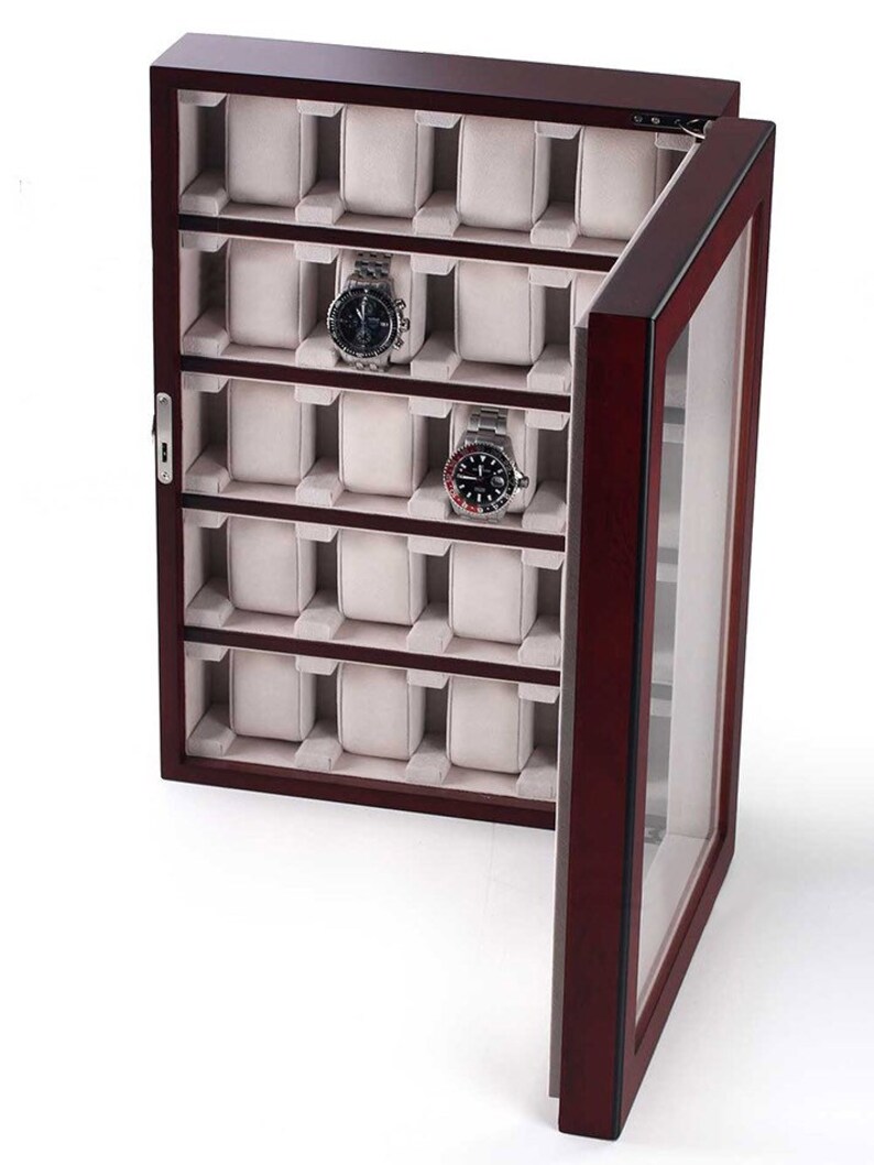 Mahogany Wooden Watch Display Case - Etsy