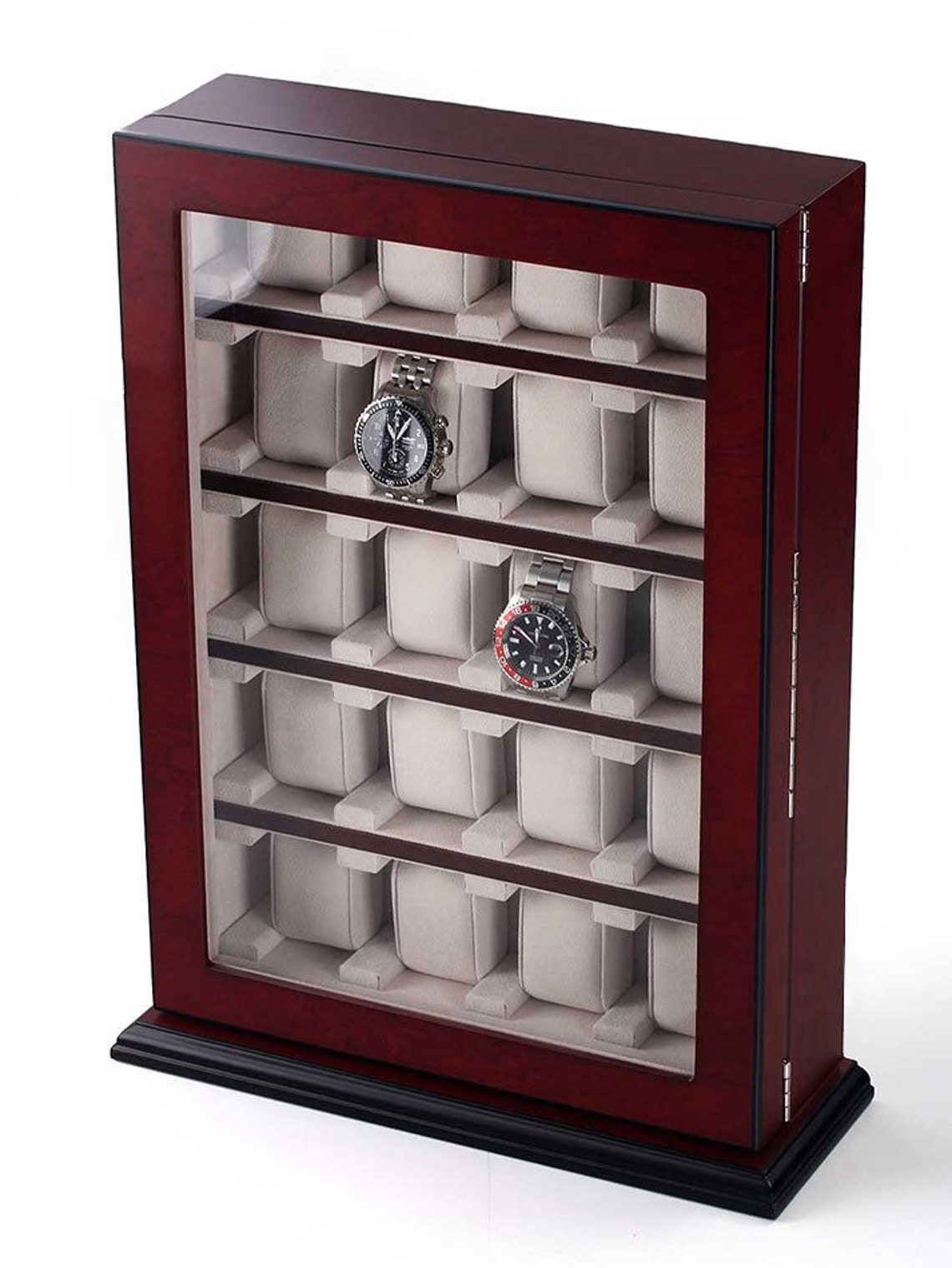 Mahogany Wooden Watch Display Case - Etsy
