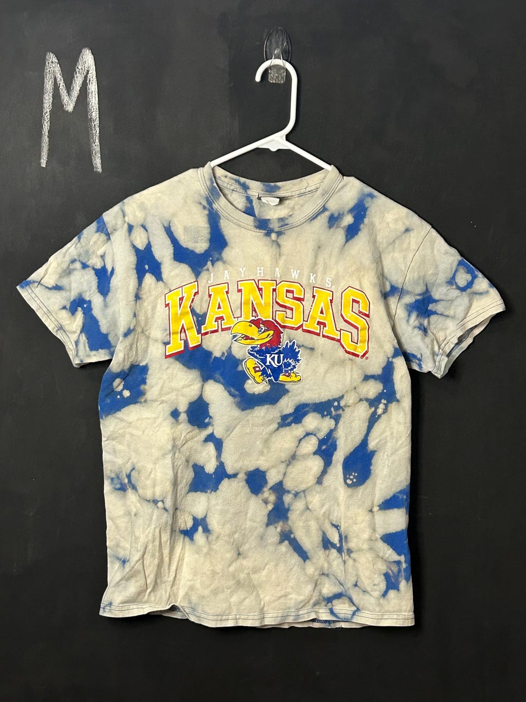 Bleach Dyed University of Kansas T-shirt - Medium - Etsy