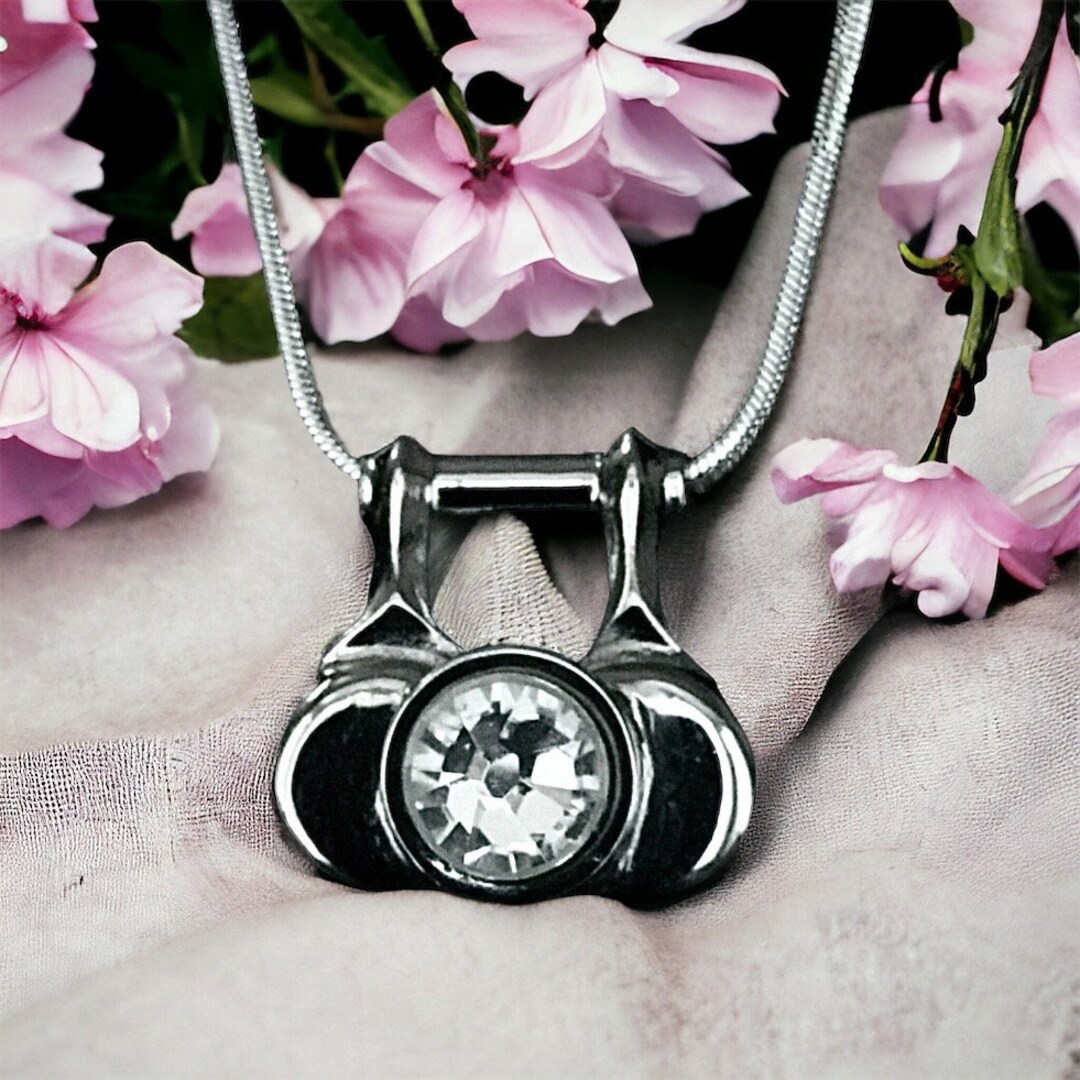 Piccolo Key Necklace With Matching Silver Plated Snake Chain With Clear ...