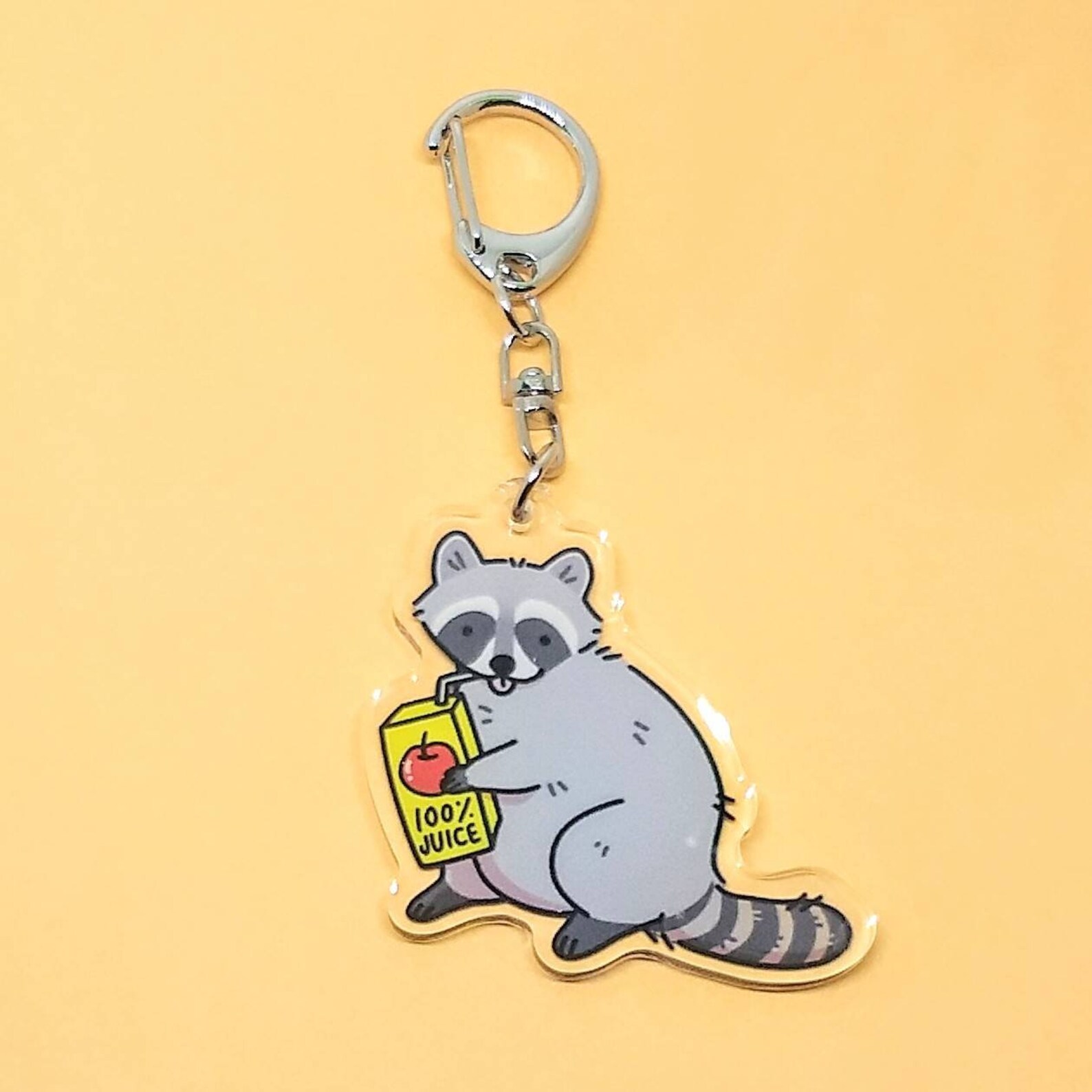 Raccoon Keychain Trash Animal Keychain Cute Animal - Etsy