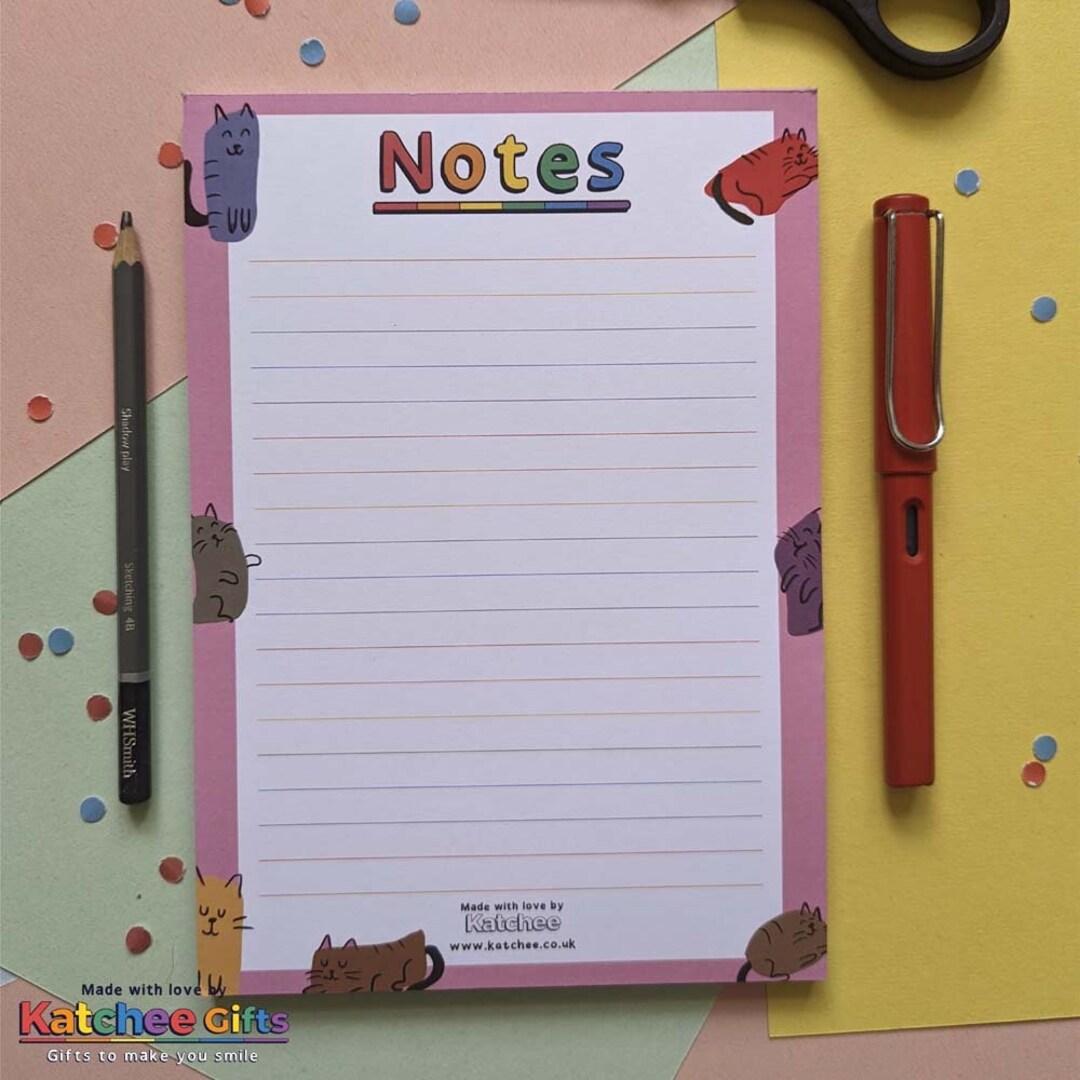 Cats Themed A5 Notepad, Planner Desk Pad, Cat Stationery - Etsy