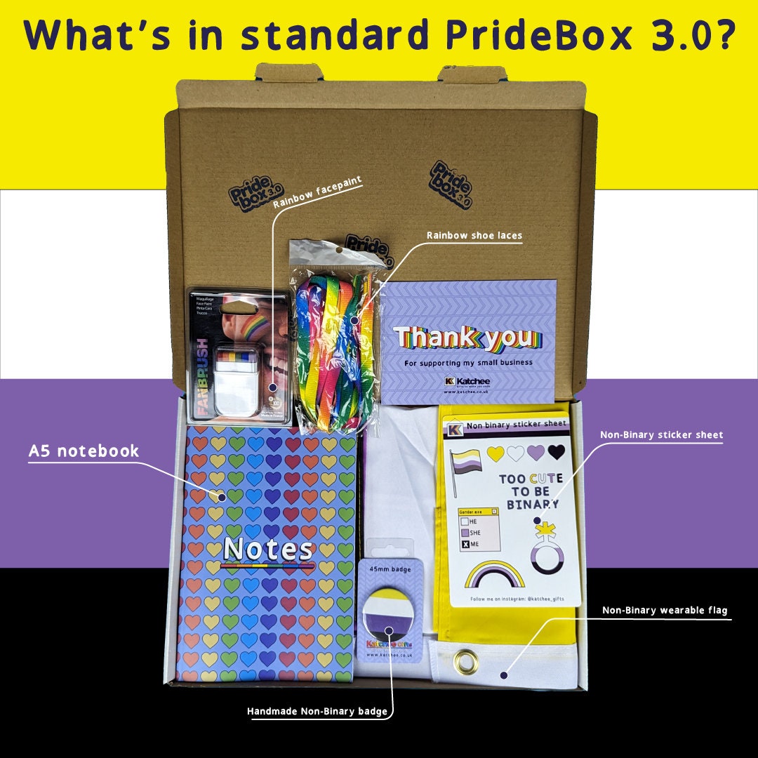 Non-binary Pride Box, Coming Out Gift, Non-binary Flag Letterbox Gift - Etsy