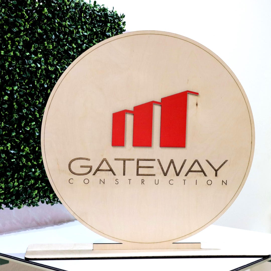 Custom Corporate Logo Centerpiece, Wooden Business Sign, Company Event ...