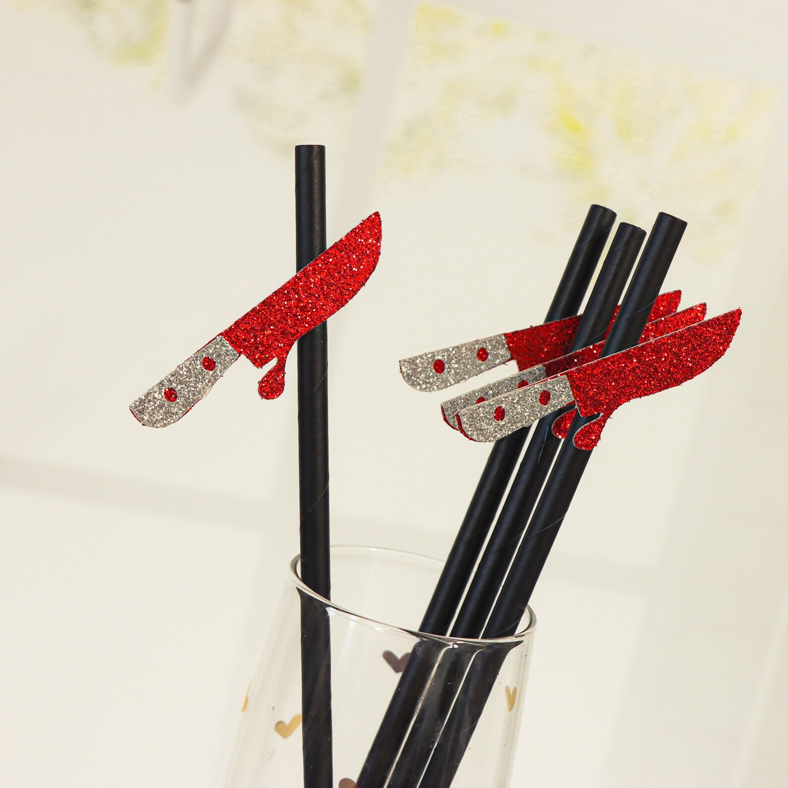 Spooky Bloody Knife Paper Straws: Halloween Horror Movie Party Decor - Etsy