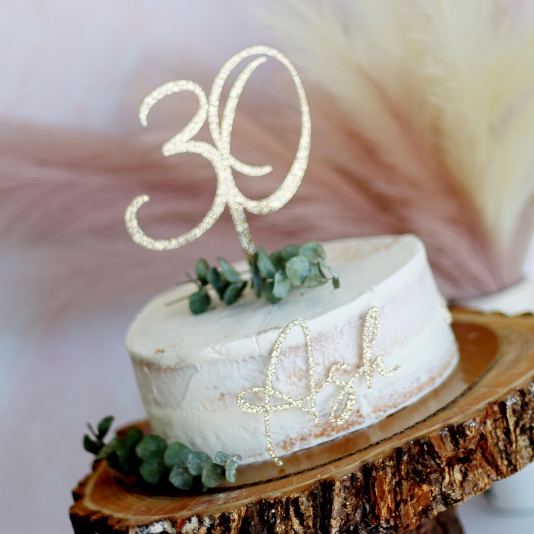 30th Birthday Cake Topper With Name and Number, Personalized Acrylic ...