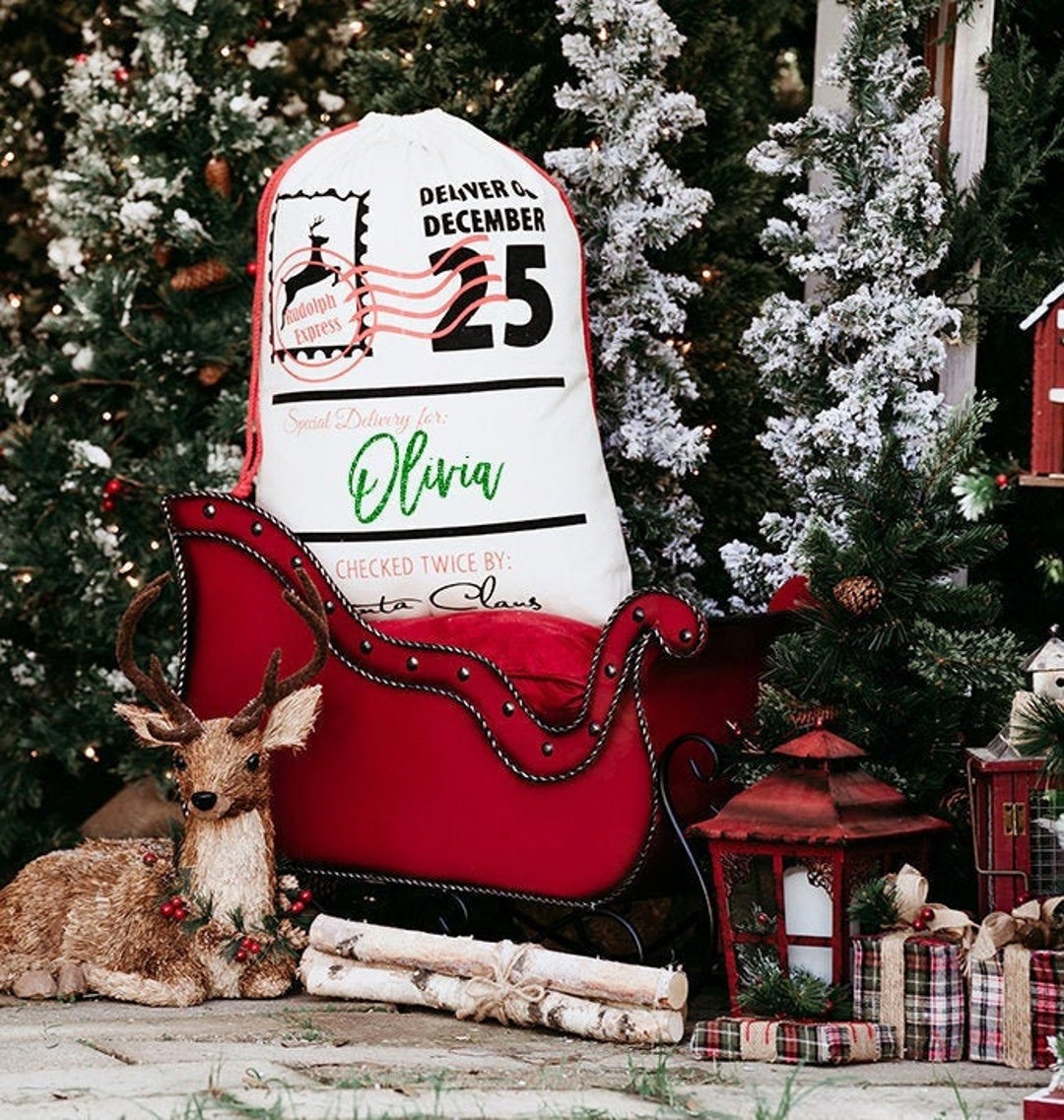 Christmas Santa Sack, Christmas Sack, Santa Bag, Christmas Gift Bag ...