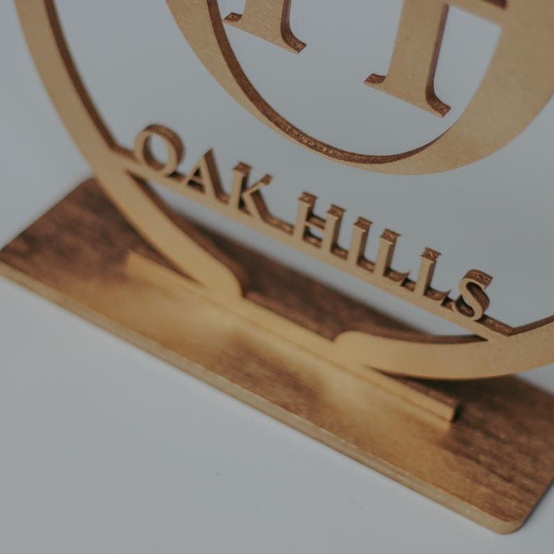 Custom Wooden Logo Centerpiece: Corporate Event Table Sign - Etsy