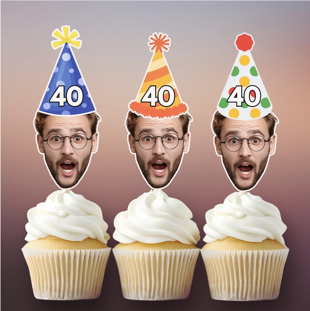 Custom Face Funny Cupcake Toppers: Personalized Birthday Party ...