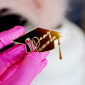 Custom Mirrored Acrylic Graduation Drink Charms: Party Place Cards - Etsy