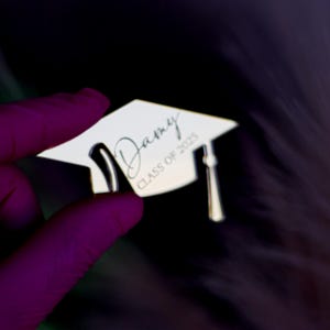 Custom Mirrored Acrylic Graduation Drink Charms: Party Place Cards - Etsy