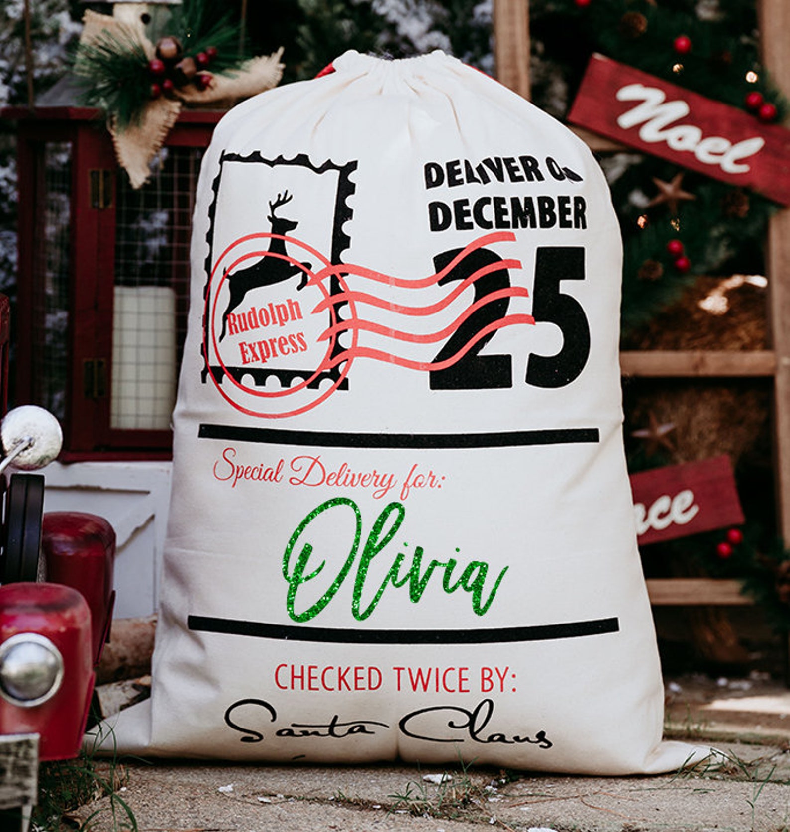Christmas Santa Sack Christmas Sack Santa Bag Christmas - Etsy