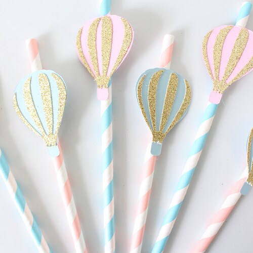 Hot Air Balloon Decorations Paper Straws Birthday Party - Etsy