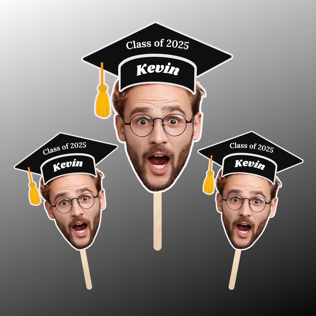 Custom Face Graduation Centerpiece Sticks, Photo Graduation Party Decor ...