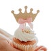 Crown Cupcake Toppers, Princess Party Decorations, Pink and Gold ...
