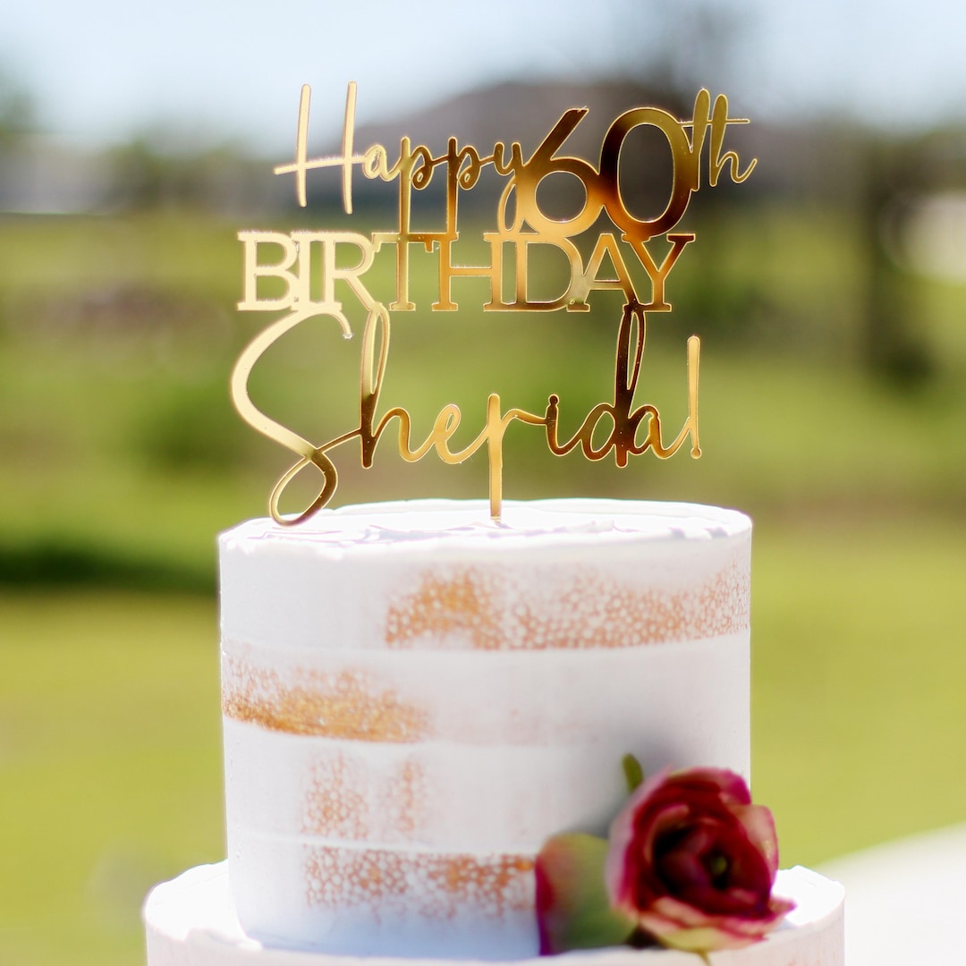 Personalized Milestone Birthday Cake Topper, Custom Mirrored Acrylic ...