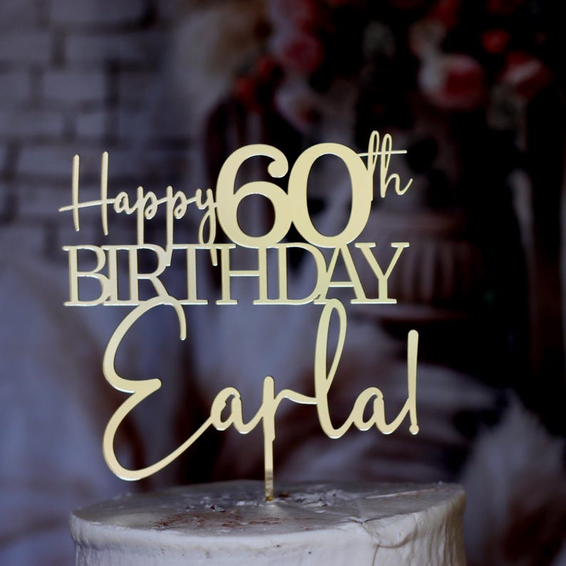Personalized Milestone Birthday Cake Topper, Custom Mirrored Acrylic ...