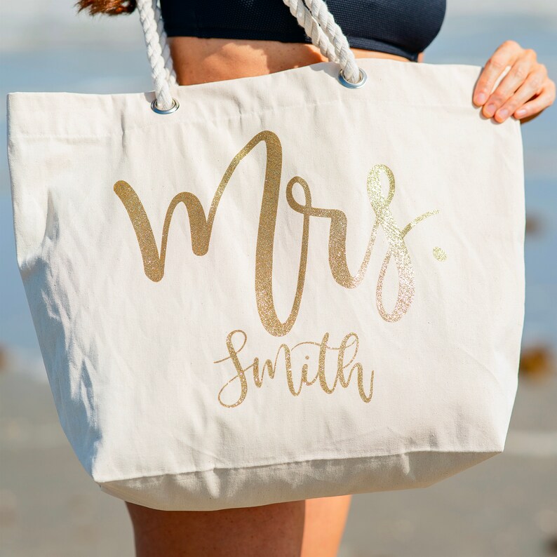Custom Beach Tote Bag Large Beach Tote Bag for Honeymoon - Etsy