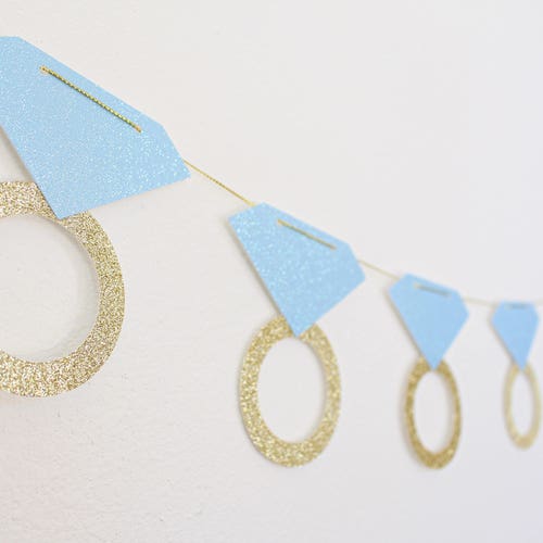 Bachelorette Party Banner Ring Banner Light Blue and Gold - Etsy