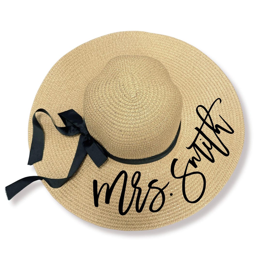 Floppy Beach Hat, Bride Hat With Name, Bachelorette Trip Hat, Custom ...