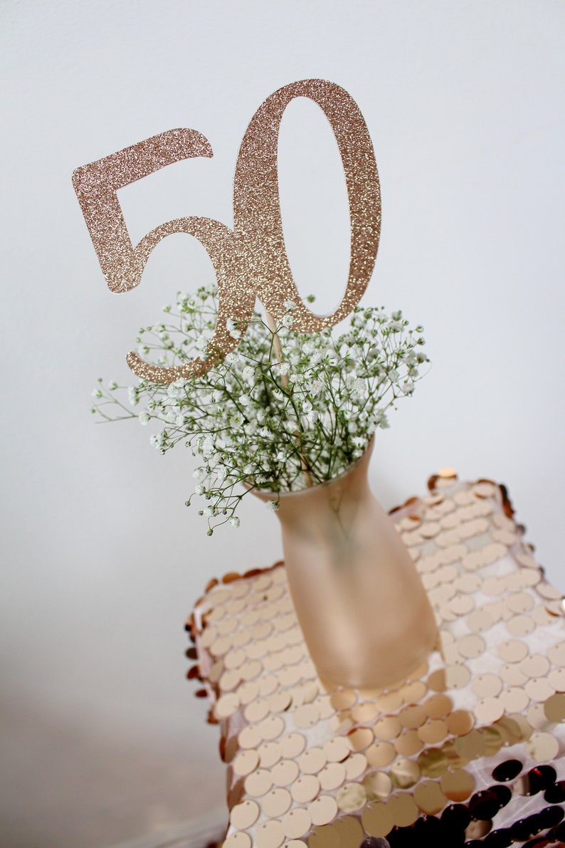 50th Birthday Centerpiece Stick 50th Birthday Decorations Etsy