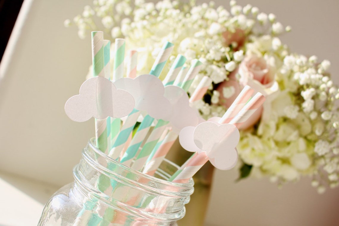 Hot Air Balloon Decorations Paper Straws Birthday Party - Etsy