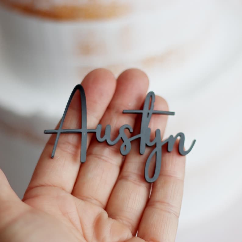 3D Acrylic Name Decal: Custom Bridal Shower Gift Box Label - Etsy
