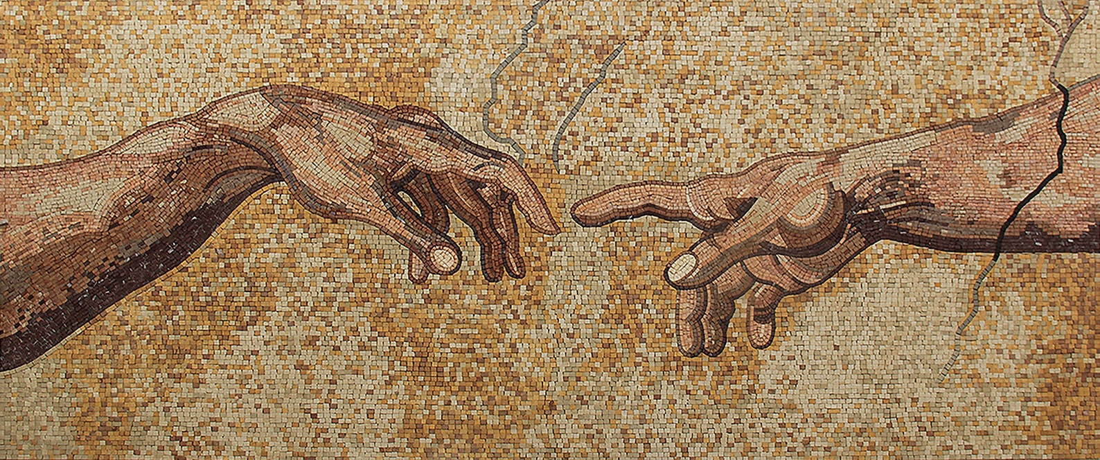 The Creation of Adam Detail WALL ART Marble Mosaic CR1322 - Etsy